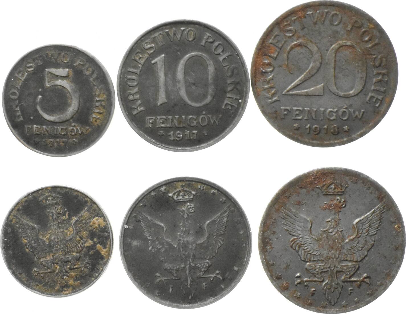 Polen 5, 10 & 20 Fenigow 1917 / 18 TTB | MA-Shops
