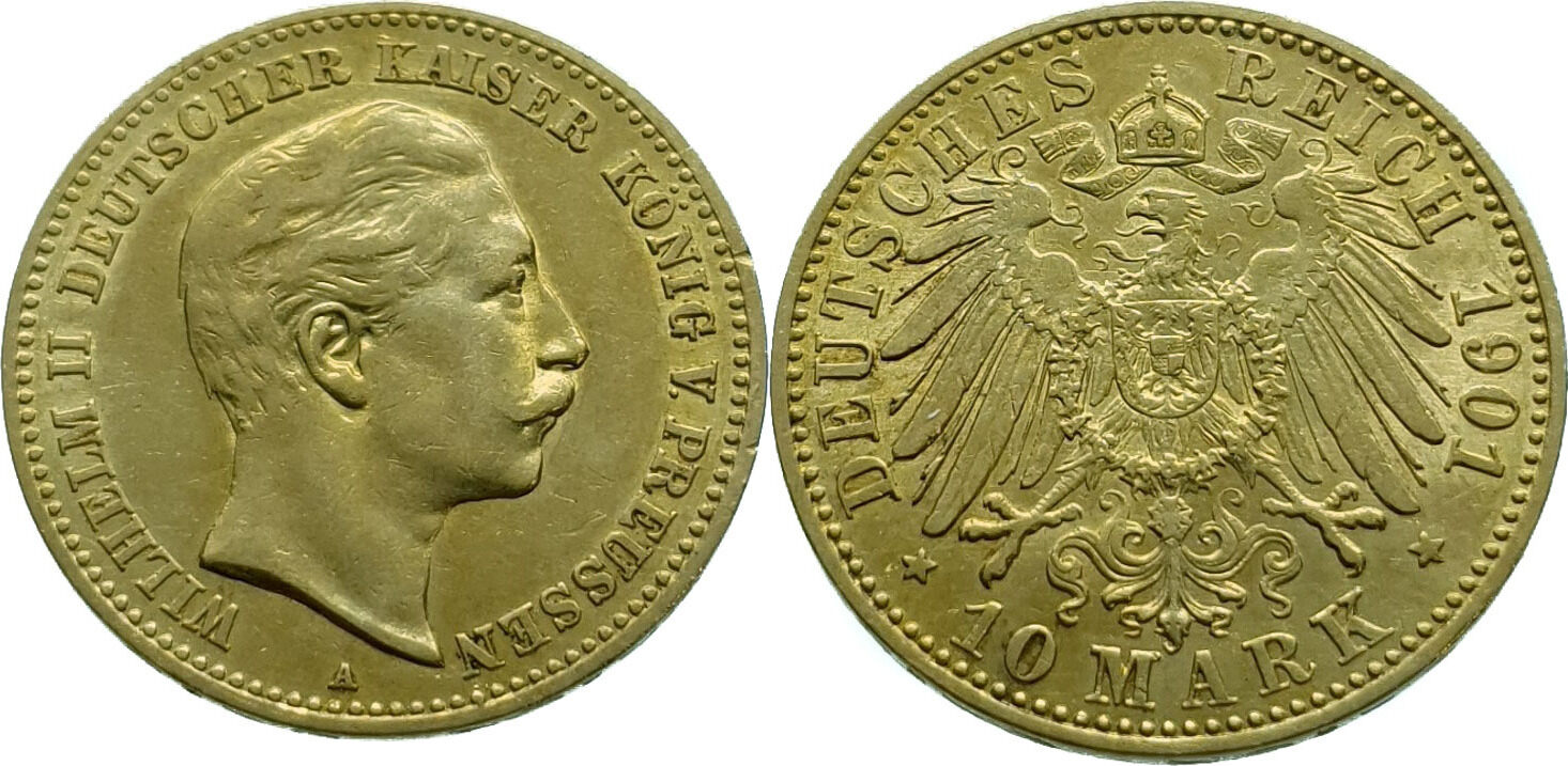 Germany, Prussia 10 Mark 1901-A Wilhelm II - Gold SUP | MA-Shops