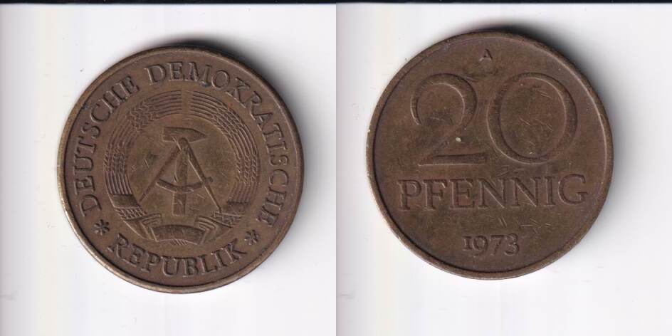 Deutschland, DDR, 20 Pfennig 1973 TB-TTB | MA-Shops
