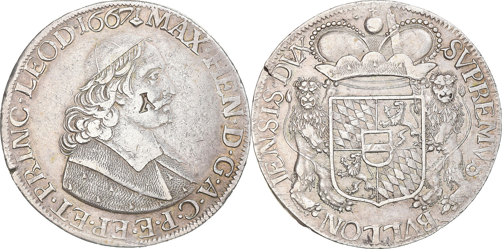 Principauté de Liège Ducaton 1667 Liege Monnaie, Maximilien Henri de ...