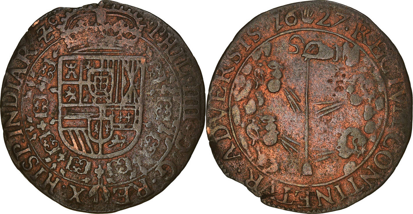 Pays-Bas espagnols Jeton 1627 Royal, Philippe IV, Brabant, History TTB ...