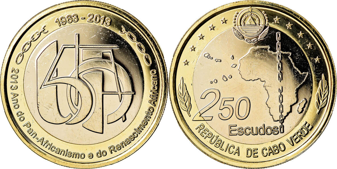 Cap-Vert 250 Escudos 2013 Monnaie, Cape Verde, 50 ans de l'OUA, Bi ...