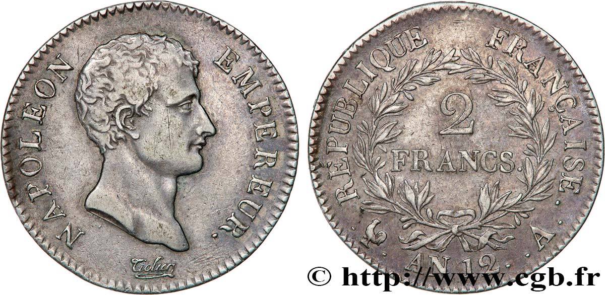 FRANCE 2 francs Napoléon Empereur, Calendrier révolutionn PREMIER ...