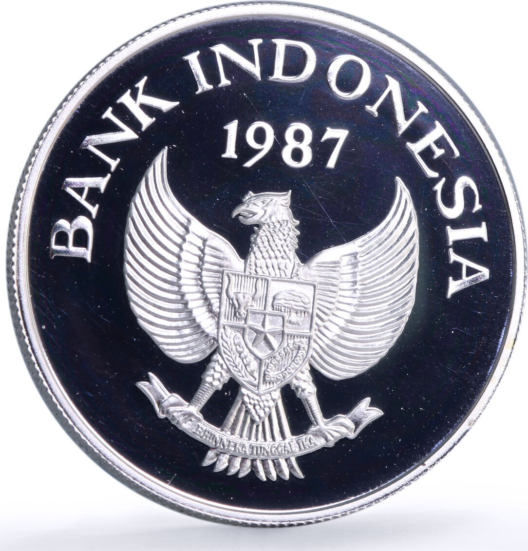 Indonesia 10000 rupiah Babi Rusa Wildlife KM-45 Pig Fauna proof silver ...
