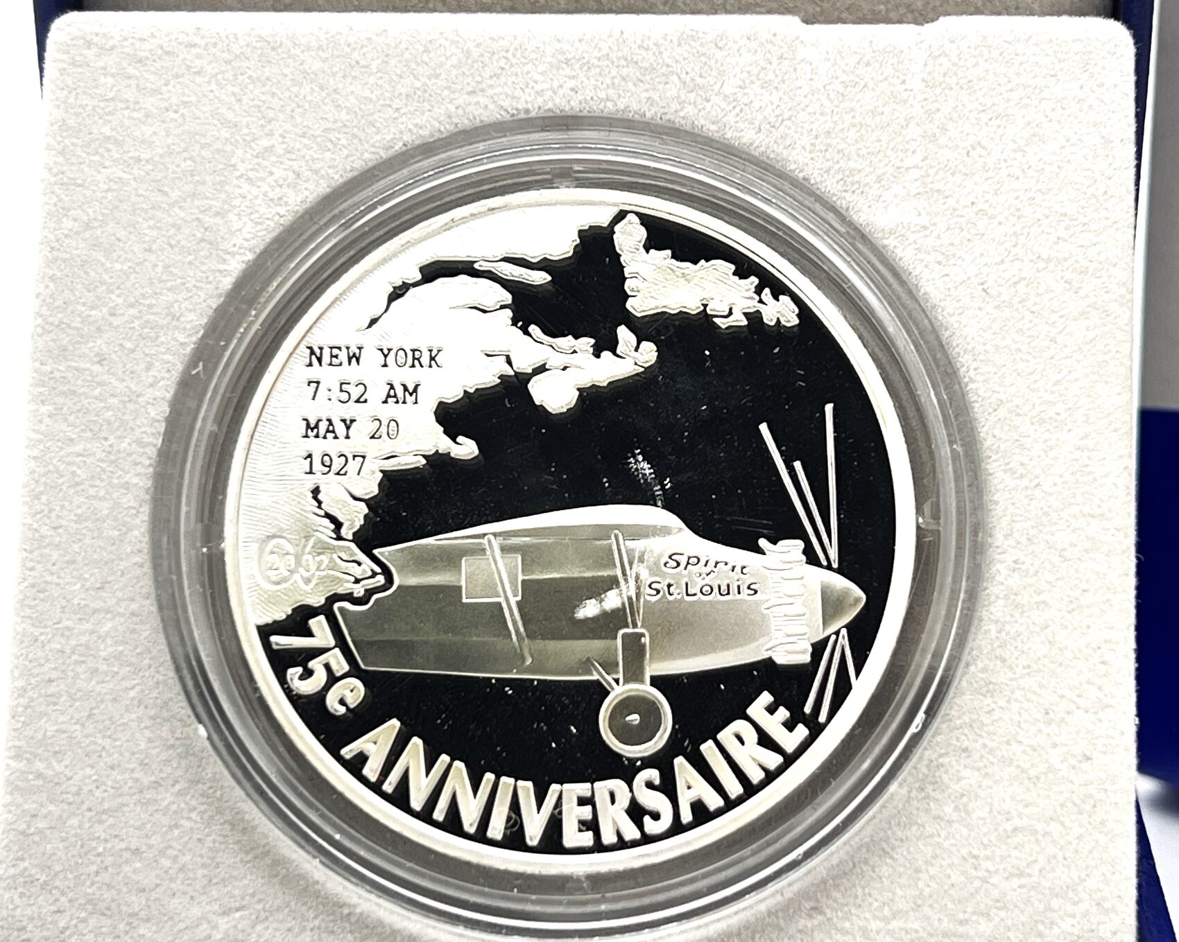 France Frankreich 1.5 Euro 2002 75th Anniversary Transatlantic Flight ...