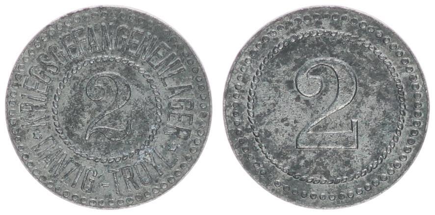 Polen / Danzig 2 Pfennig Kriegsgefangenenlager Danzig-Troyl TTB-SUP ...