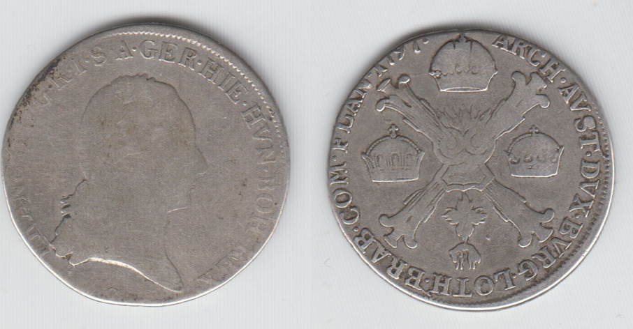 Haus Habsburg - Österreichische Niederlande 1/4 Kronentaler austrian netherlands, franz II ...