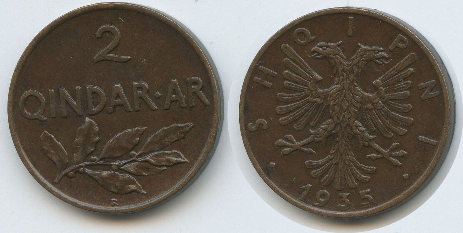 Albanien 2 Qindar Ar 1935 R G15556 - King Zog 1928-1939 Shqipëria ...