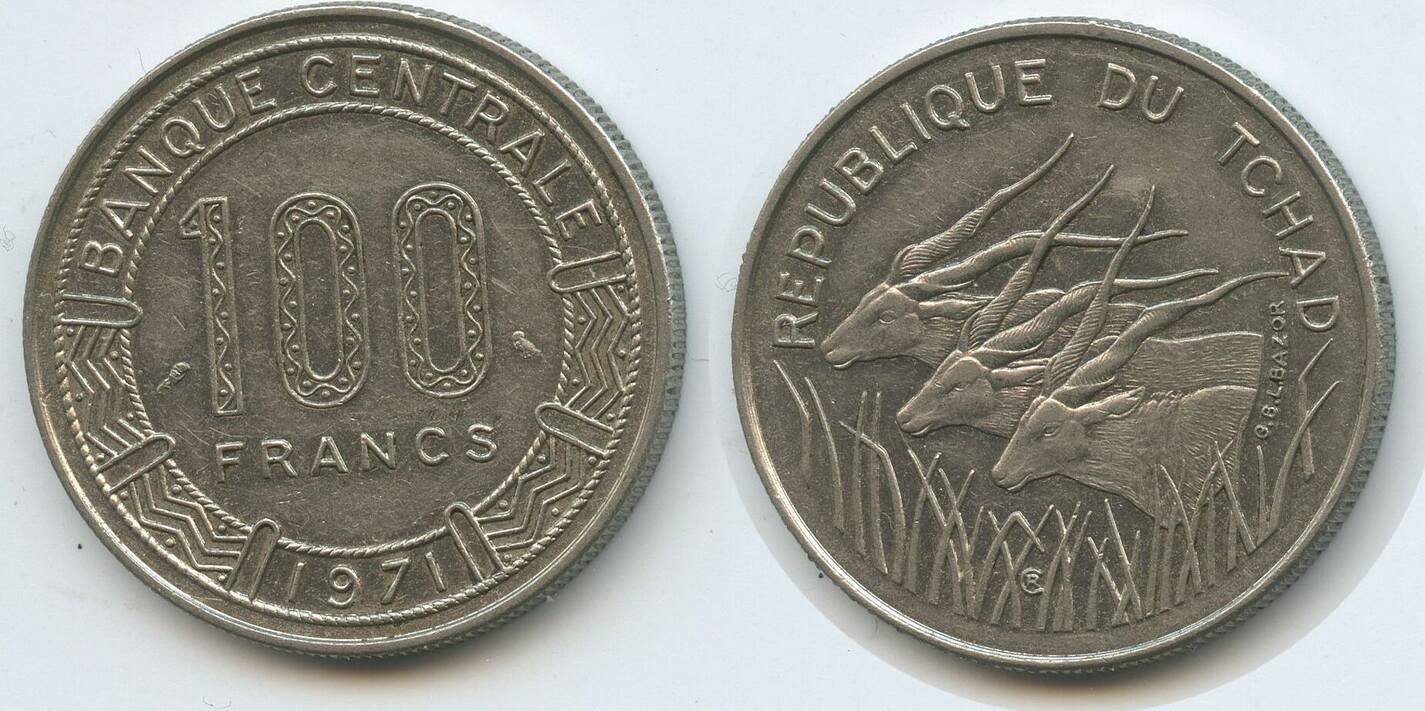 Tschad 100 CFA Francs 1971 G15939 - Chad - Central bank of Equatorial ...