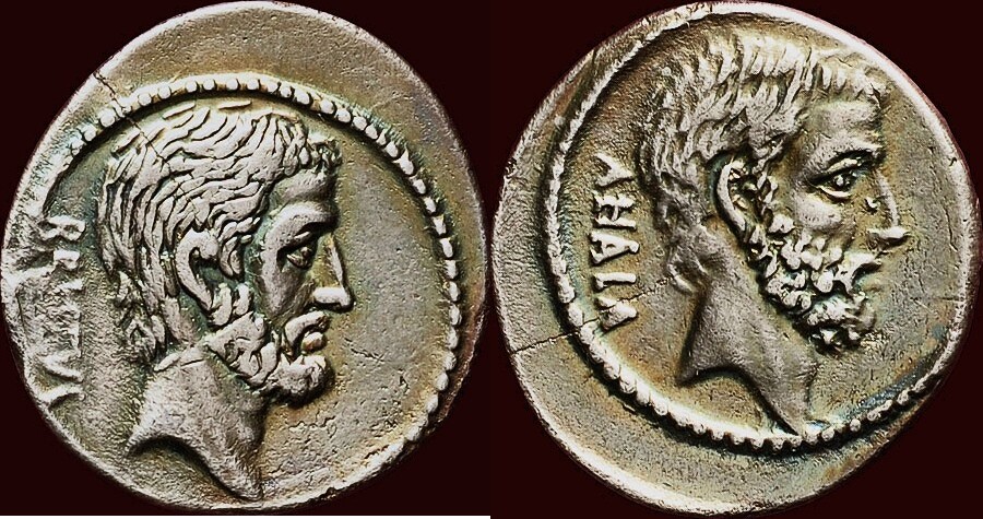 AR Denarius (54 BC) ROMAN REPUBLIC - QUINTUS SERVILIUS CAEPIO BRUTUS ...
