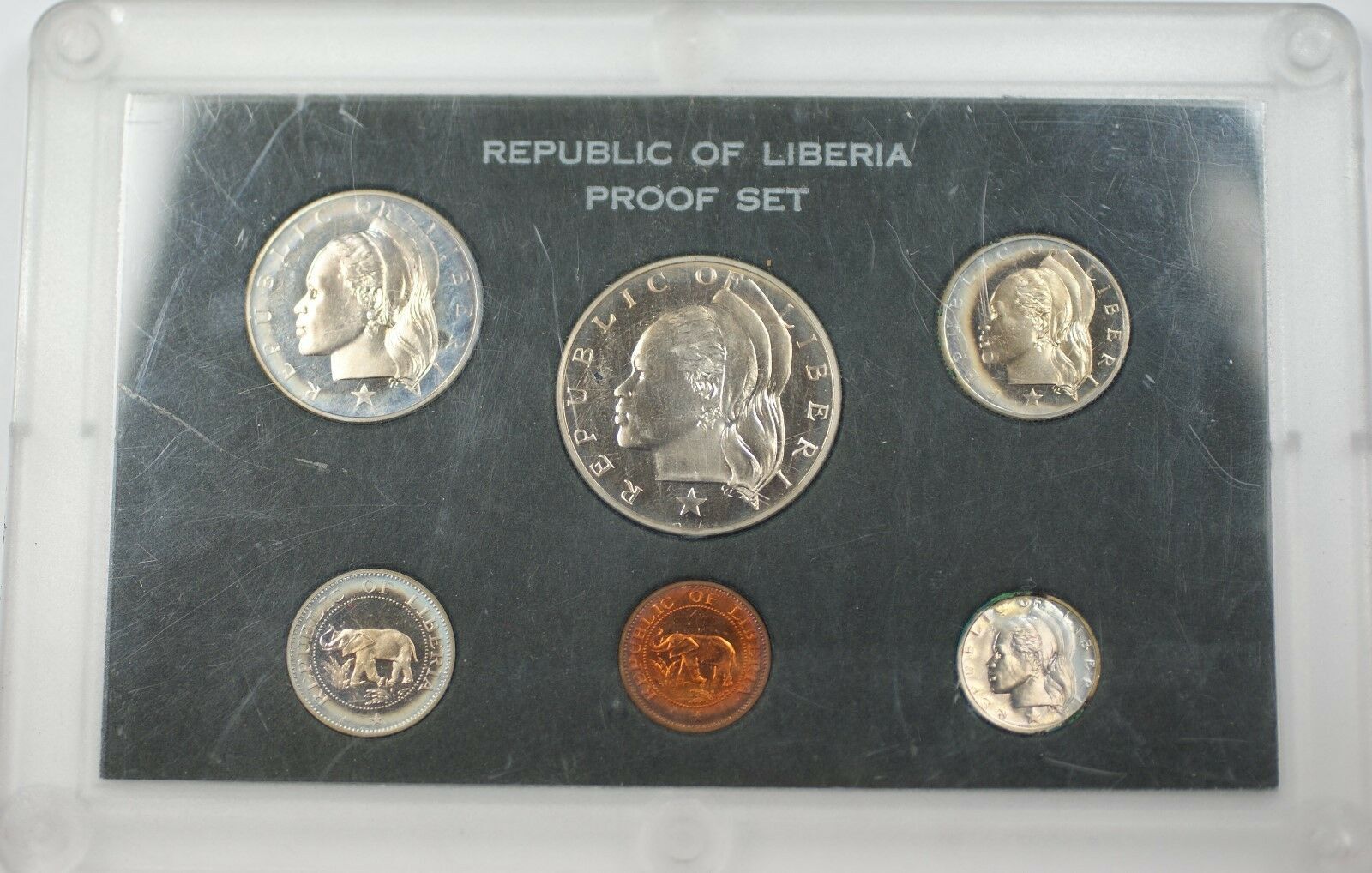 World Coins 1968 Republic of Liberia Proof Set No box or COA Gem FB ...