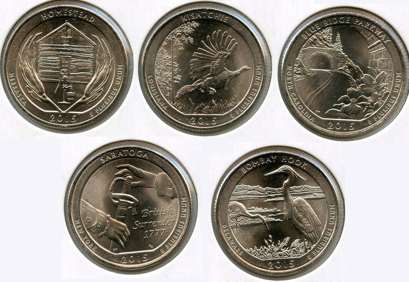 USA Quarter 2015-P National Park Set 5-Coin America Beautiful ATB ...