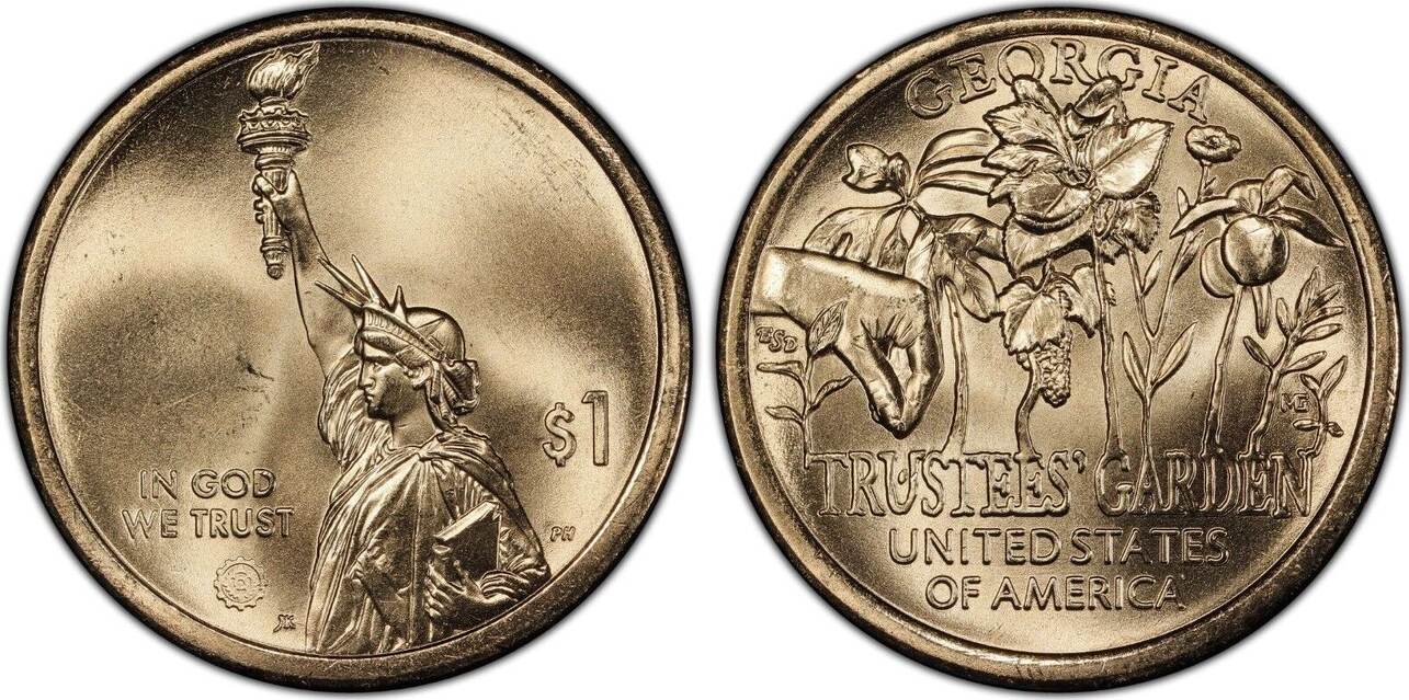 USA $1 Coin 2019-P Trustee GA Innovation Golden Dollar Philadelphia ...
