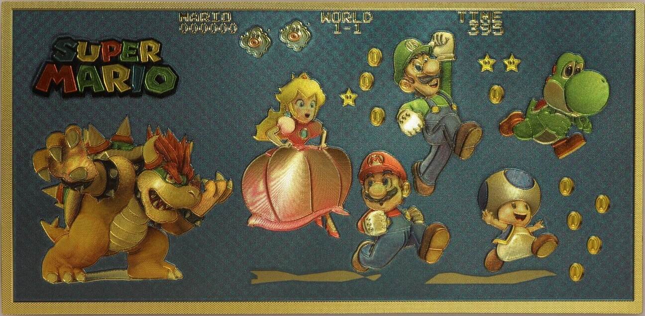 USA Super Mario Bros. Princess Peach Novelty 24K Gold Foil Plated Note ...