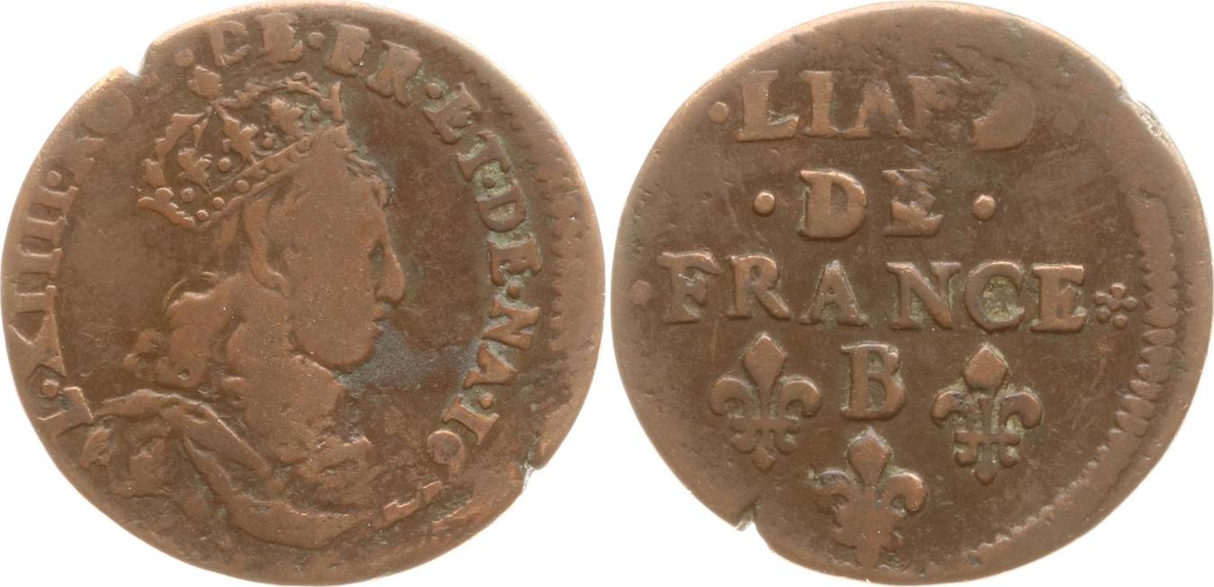 Frankreich, Königreich Liard de France 1657 B Ludwig XIV., 1643 - 1715 ...