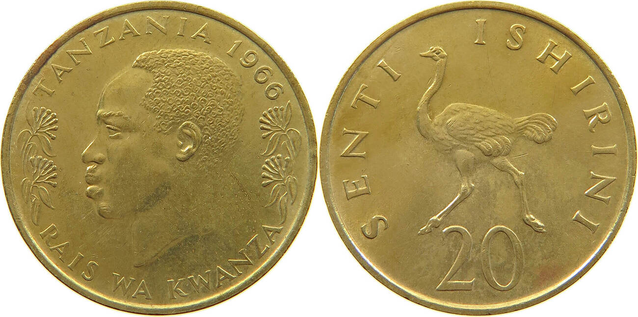 TANZANIA 20 SENTI 1966 TTB+ | MA-Shops