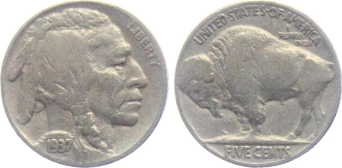 USA 5 Cents 1937 Buffalo - Indian Head TTB+ | MA-Shops