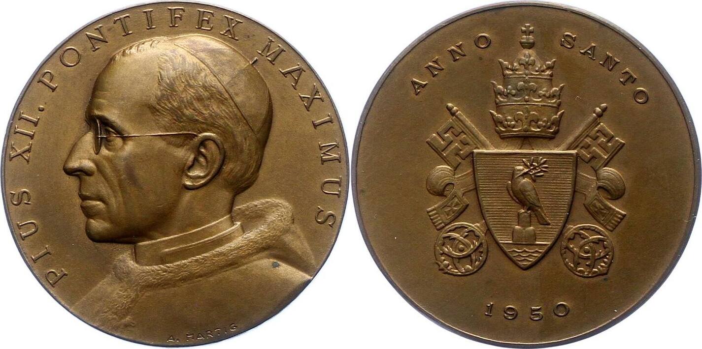Italien-Kirchenstaat Vatikan Bronzemedaille 1950 Pio XII. 1939-1958. SUP | MA-Shops