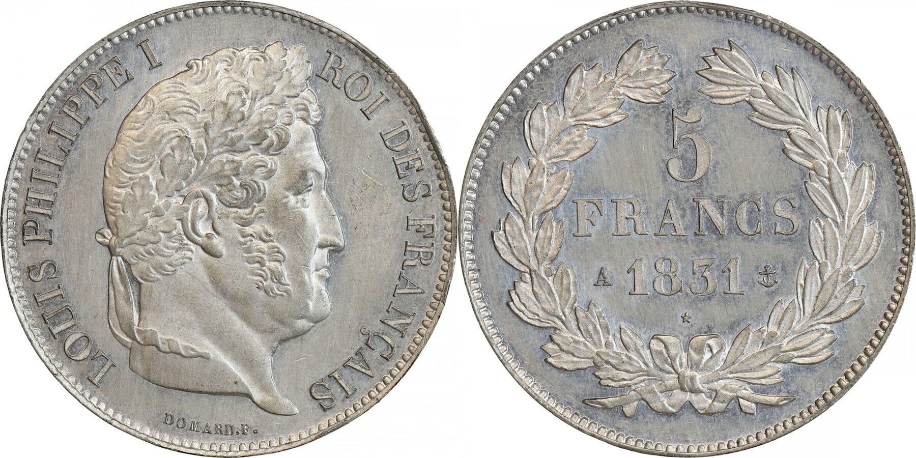 France 1831 5 Francs Louis-Philippe Ier Concours 1830/31 Par Domard ...