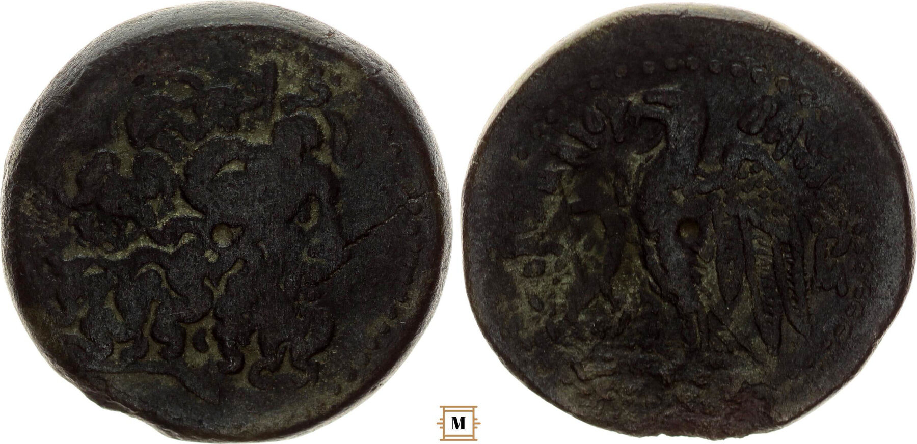 Ptolemaic Kingdom AE 29mm 204-180 BC Eagle on thunderbolt six point ...