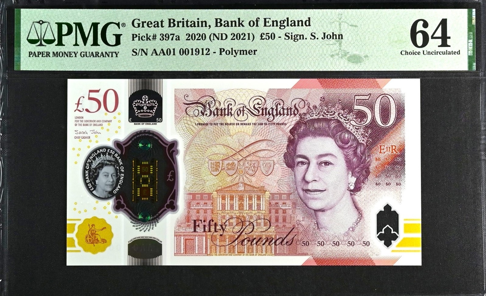 Great Britain 50 Pound 2020 ALAN TURING Birth # AA01 001912 P-397a CH ...