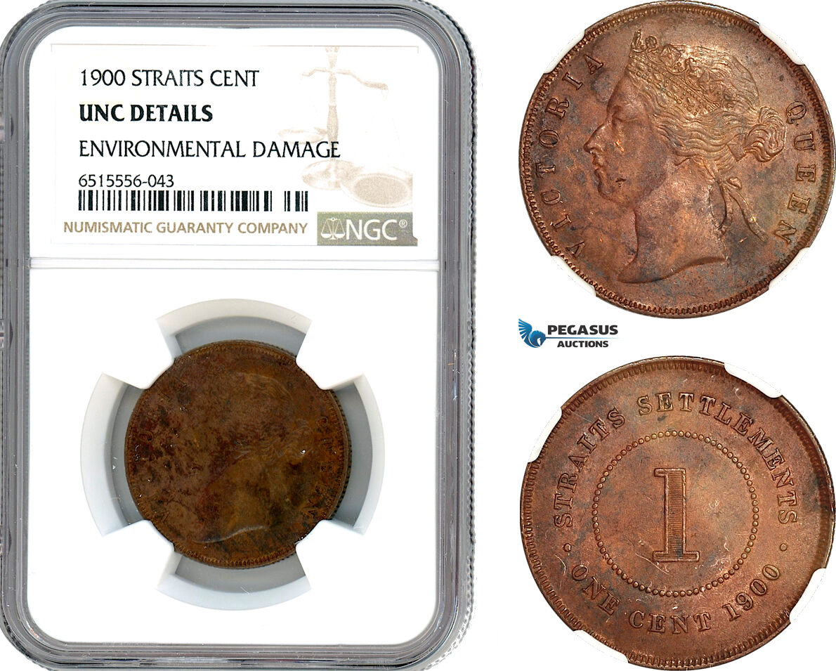 Straits Settlements 1 Cent 1900 NGC SPL Details | MA-Shops