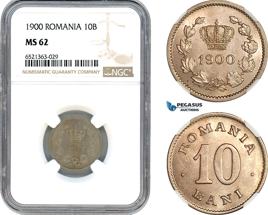 Romania 10 Bani 1900 NGC MS62 | MA-Shops