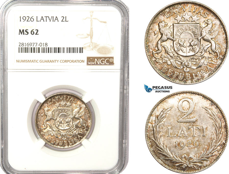 Latvia 2 Lati 1926 SUP+ | MA-Shops