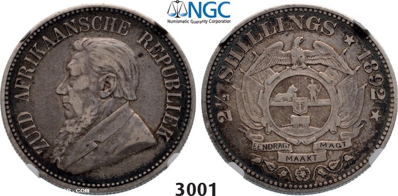 South Africa 2 ­1/2 Shillings 1892 ZAR TTB | MA-Shops