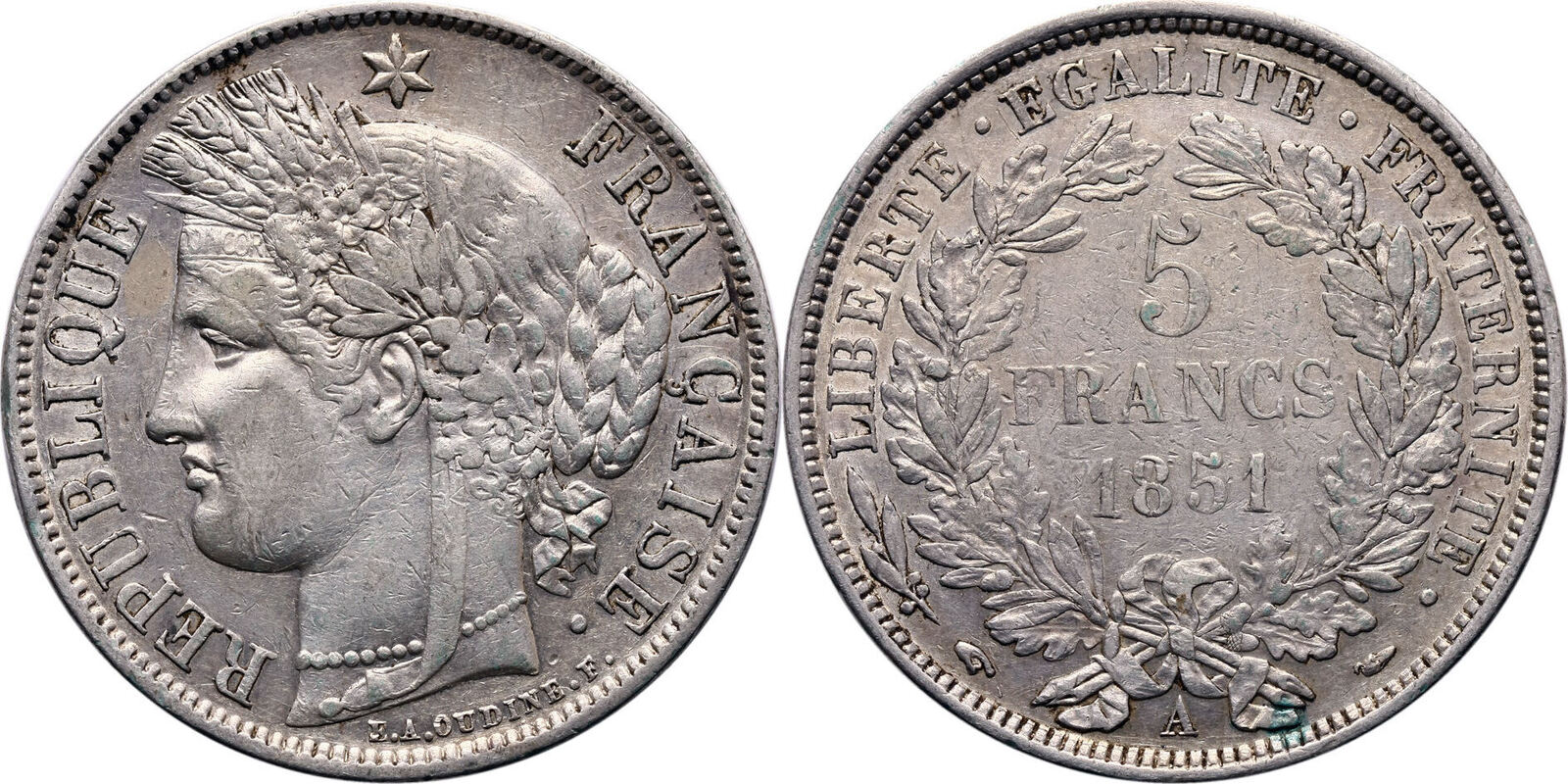 France 5 Francs 1851 A Second Republic TTB / TTB+ | MA-Shops