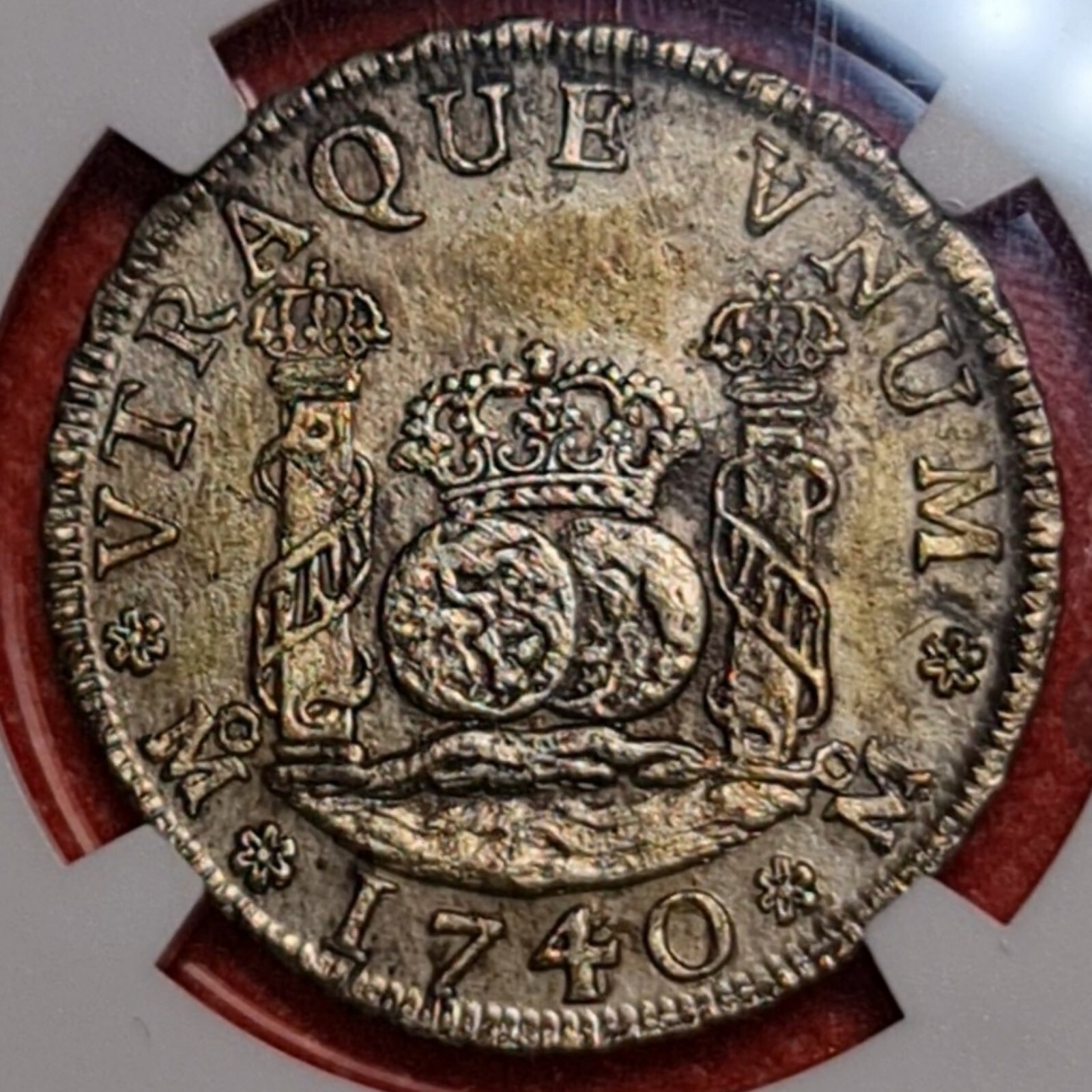 MEXICO 4 Reales 1740/30 MO MF Mo mo, 1/2 Pillar Dollar Typ Philipp V ...