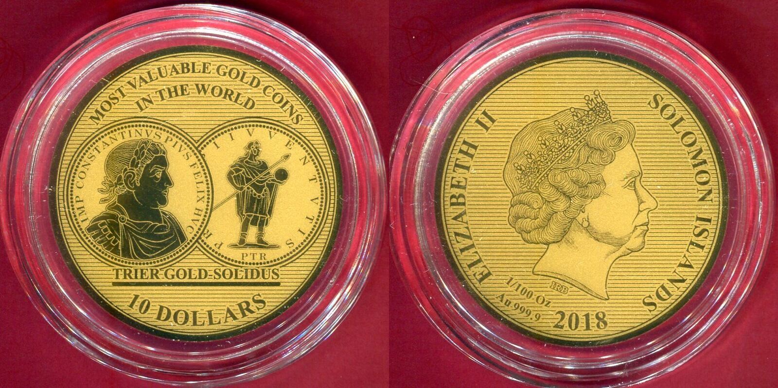Salomon Inseln, Solomon Islands 10 Dollars Goldmünze 1/100 Unze 2018 ... Salomon Inseln, Solomon Islands 10 Dollars Goldmünze 1/100 Unze 2018 ...