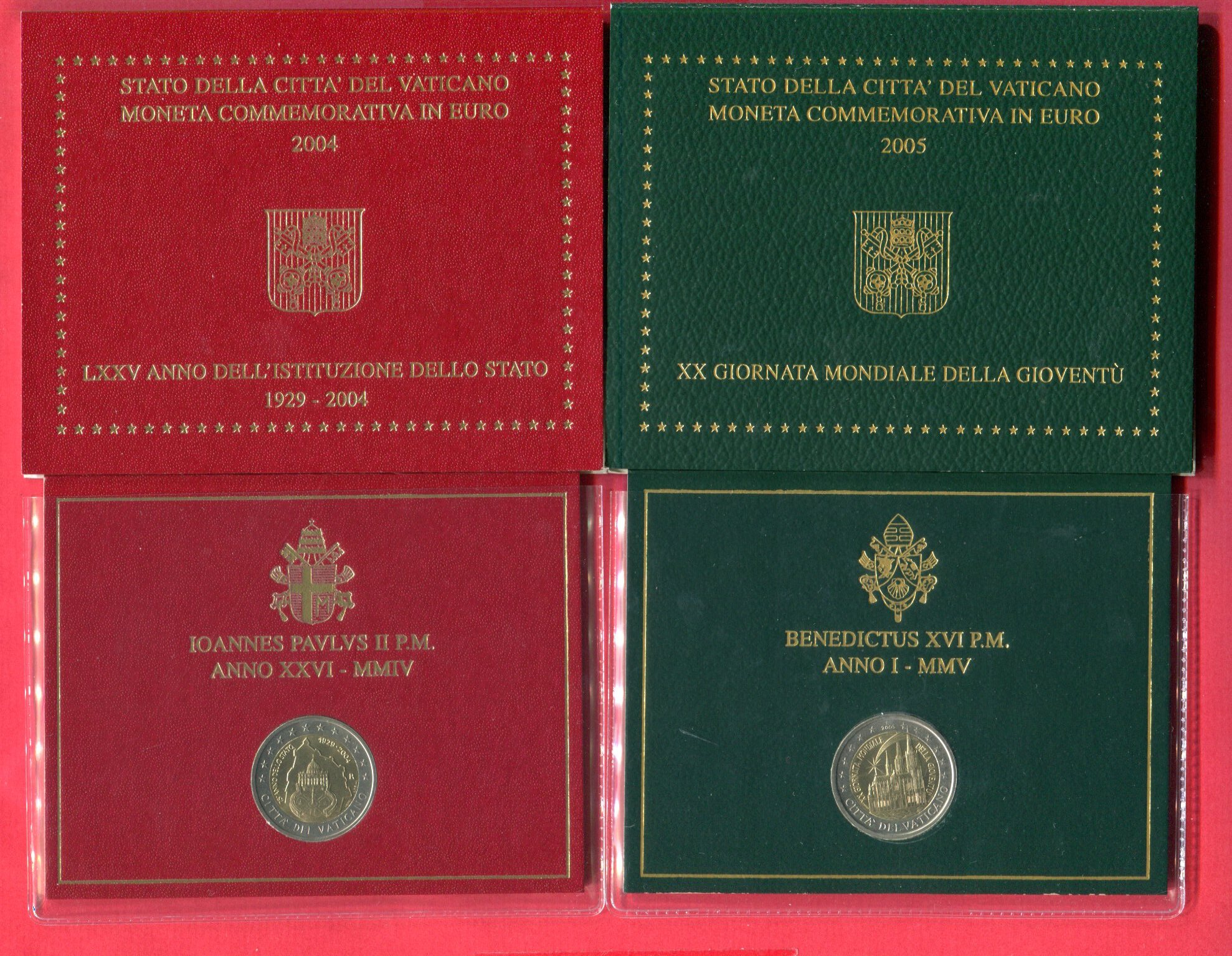 Vatikan 23 x 2 Euro Gedenkmünzen Lot 2004-2020 schöne, saubere Sammlung ...