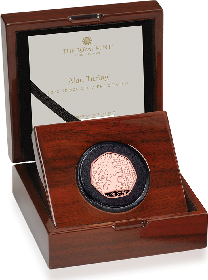 ALAN TURING Innovation in Science Gold Coin 50 Pence United Kingdom ...
