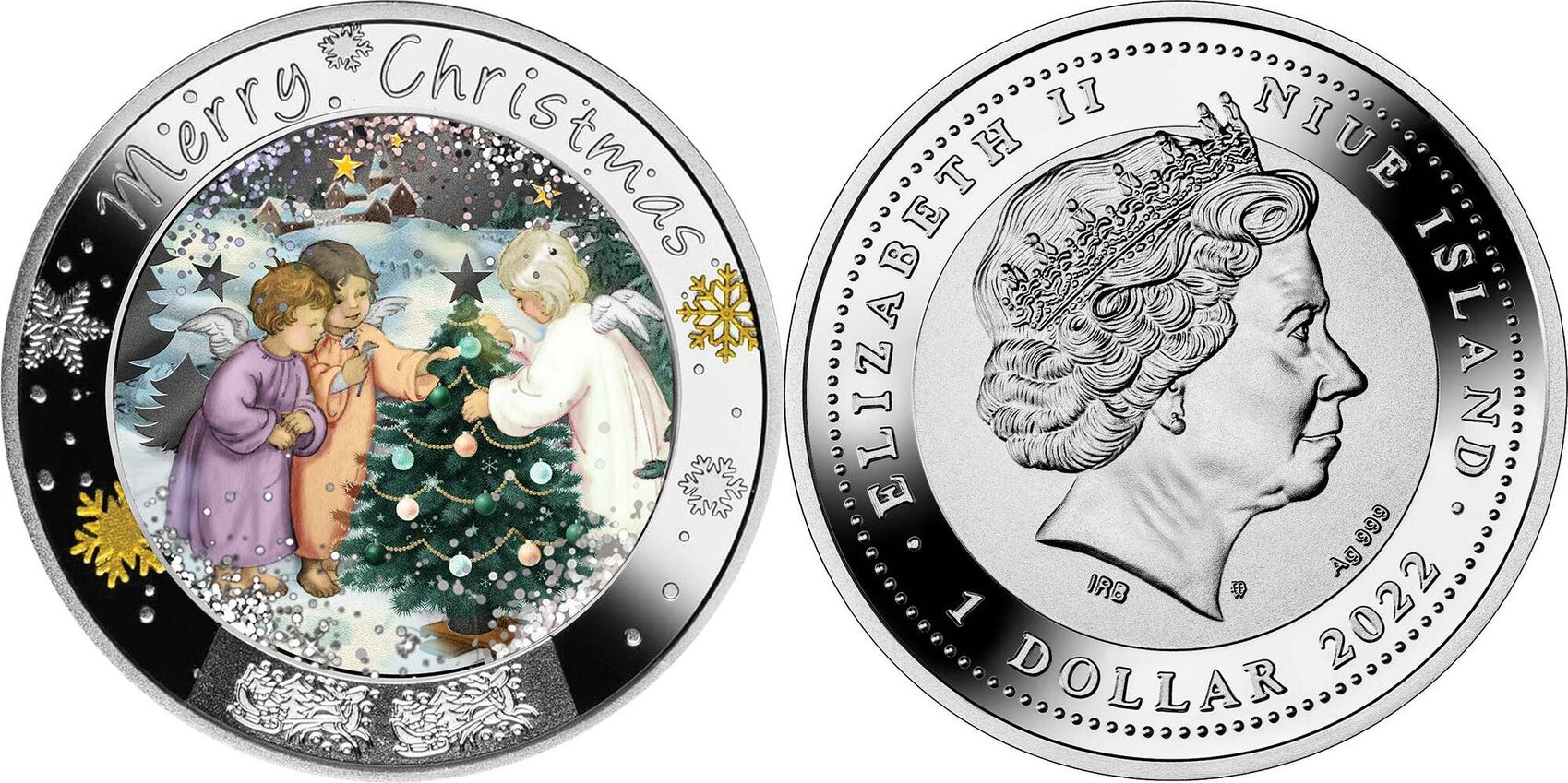 1 Dollar MERRY CHRISTMAS Silver Coin 1$ Niue 2022 FB | MA-Shops