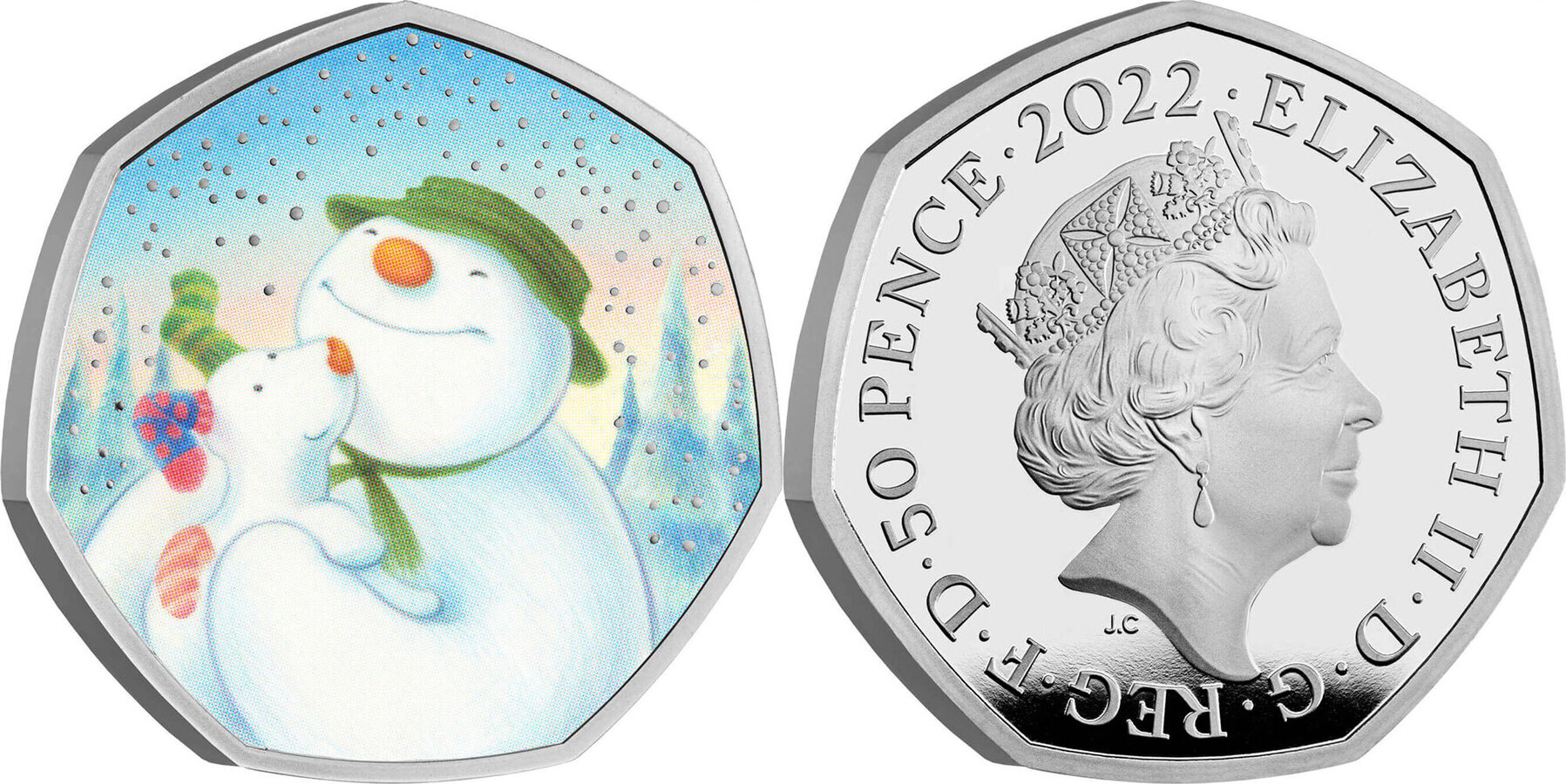 SNOWMAN Silver Coin 50 Pence United Kingdom 2022 FB | MA-Shops