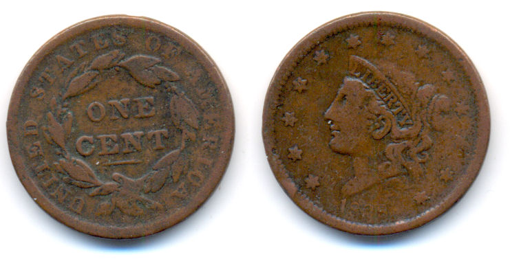 USA: 1 Cent Coronet Cent 1838 TTB- | MA-Shops