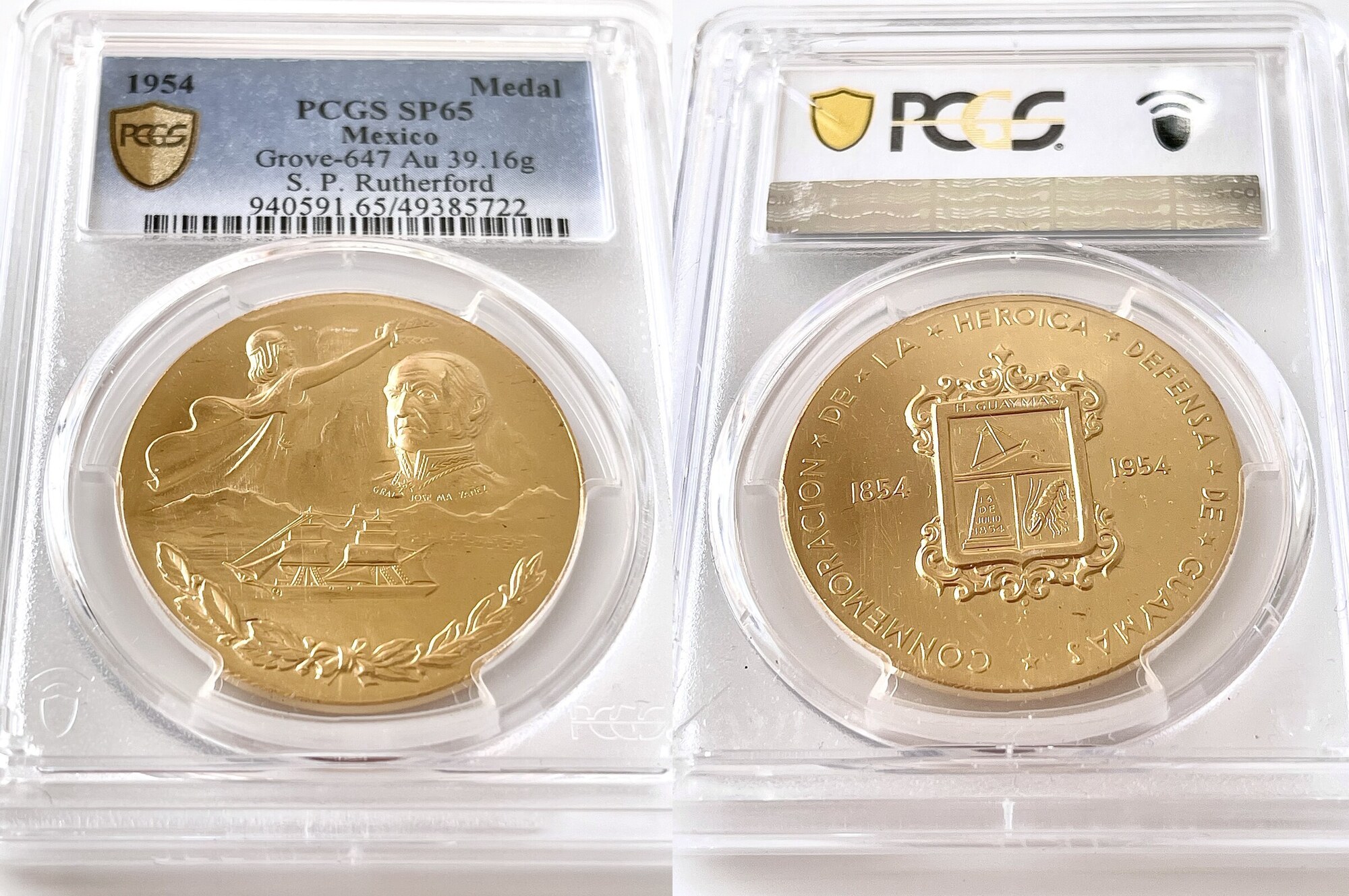 Mexico – 1954 – Gold Medal for the 100th Anniversary of the Defense of ...