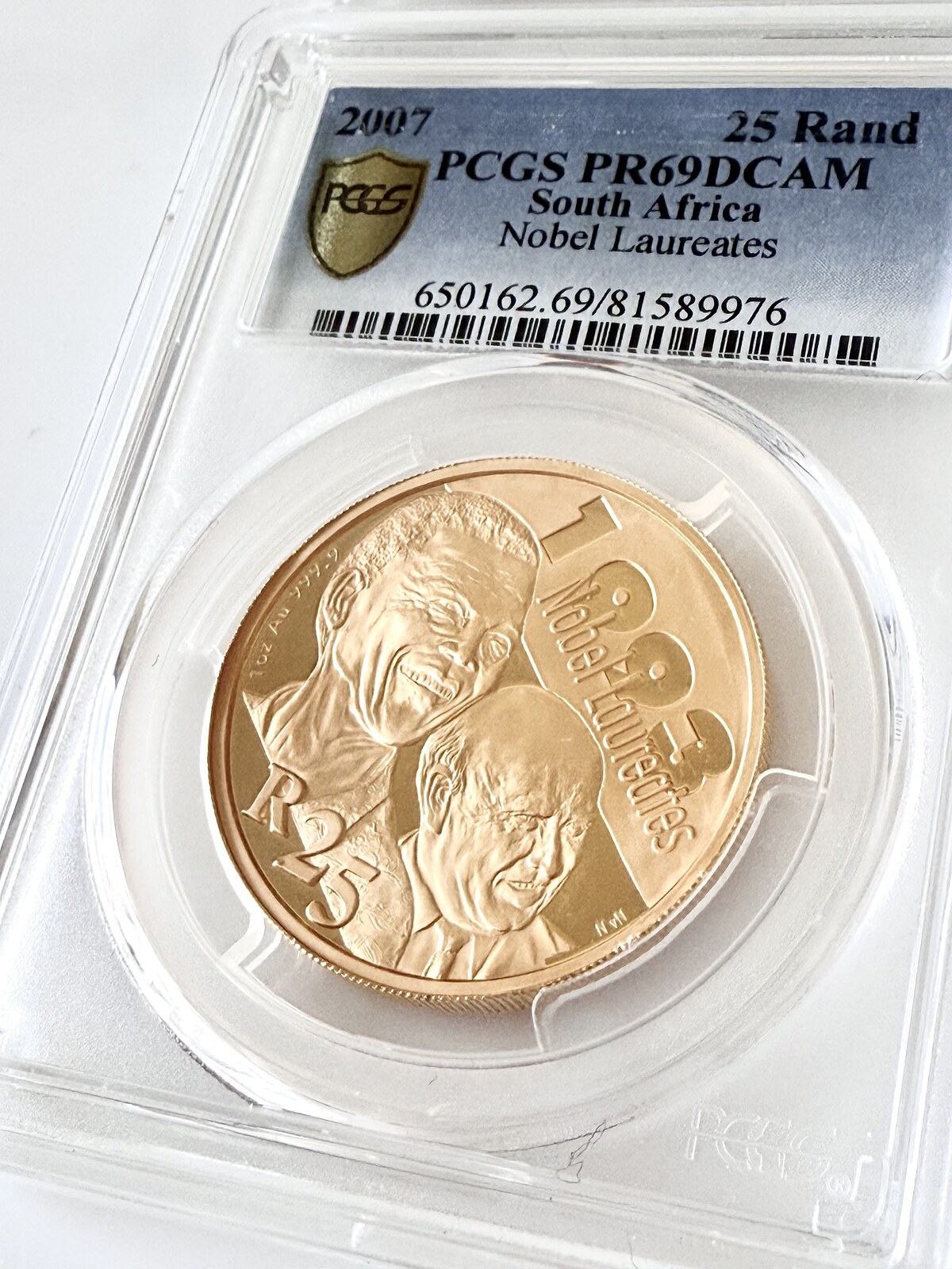 South Africa – 2007 – 25 Rand – Nobel Laureates – Mandela and de Klerk ...