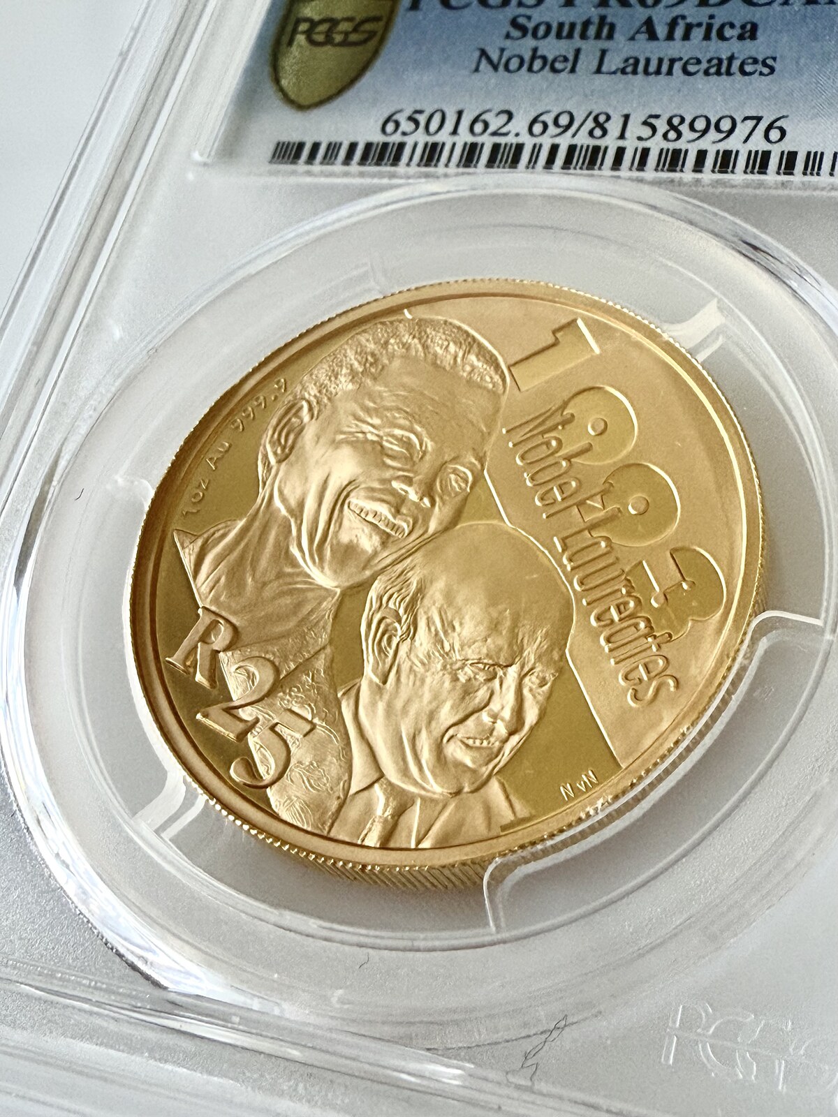 South Africa – 2007 – 25 Rand – Nobel Laureates – Mandela and de Klerk ...