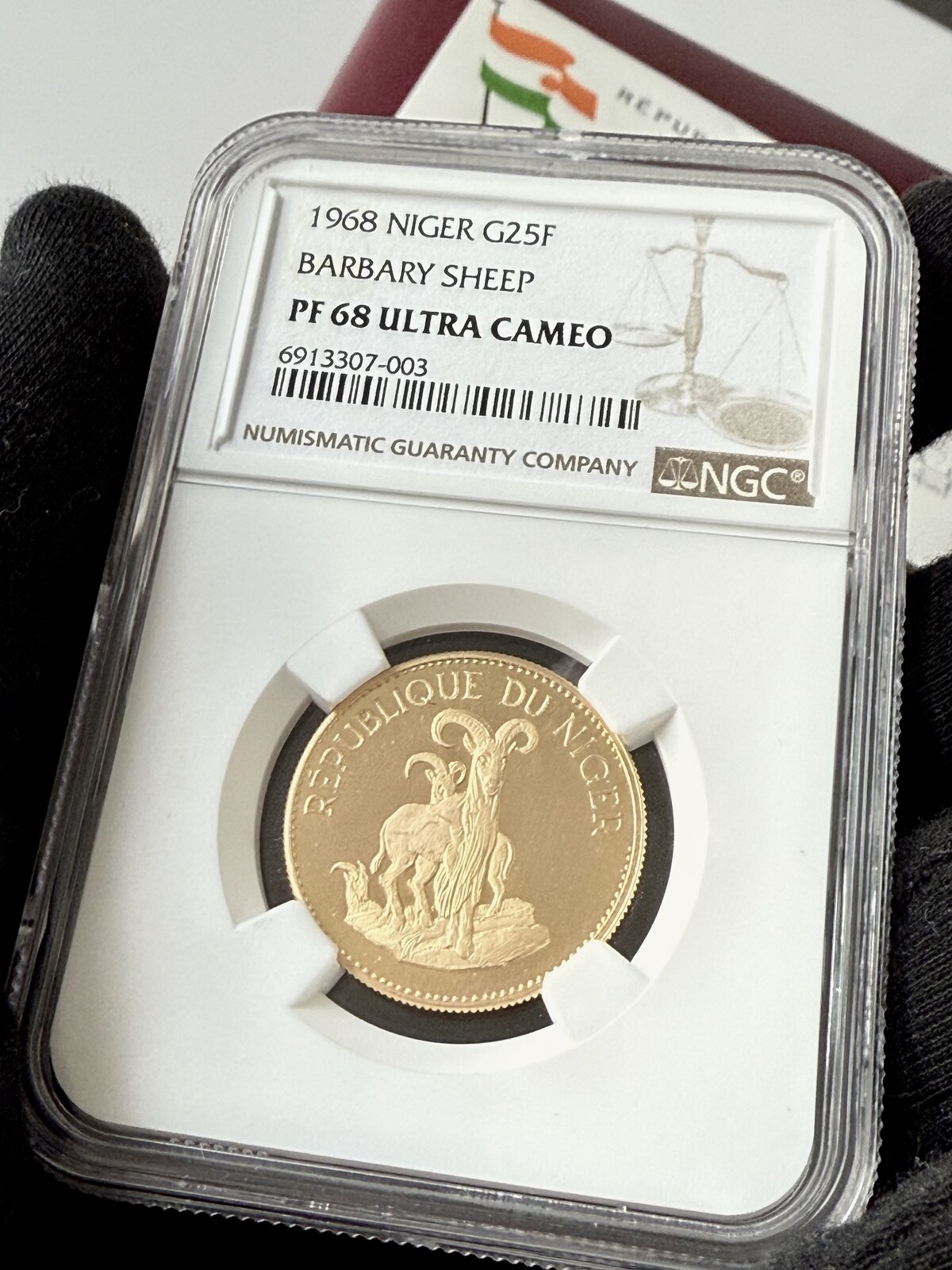 G100F Niger – 1968 – Francs – President and Animals of Niger – 4 Proof ...