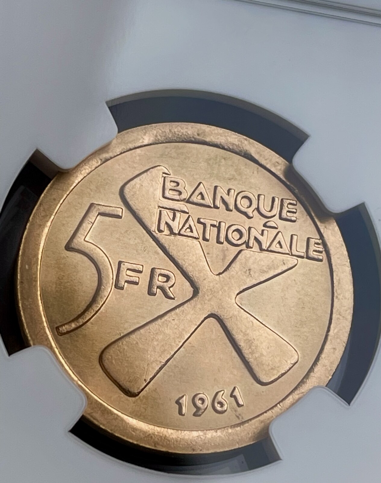 5F Katanga - 5 Francs Gold Coin - 1961 NGC MS 65 | MA-Shops