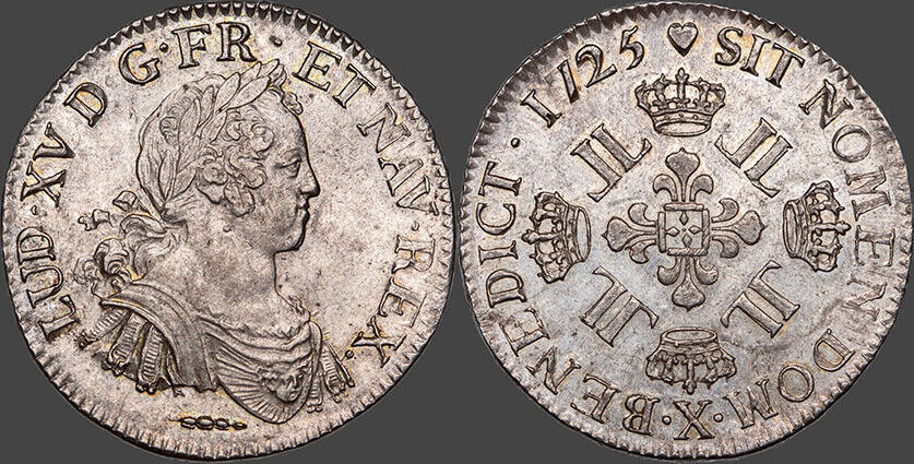 Frankreich 1725 Louis XV (1715-1774) Ecu aux 8L Amiens Etat : SUP avec ...