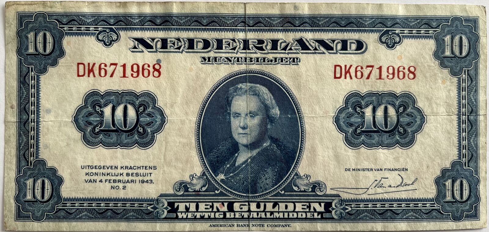 Nederland tien gulden 1943 VF | MA-Shops