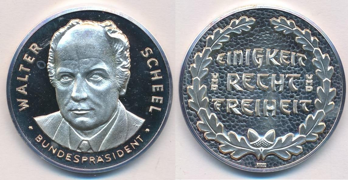 Deutschland Moderne Medaille Feinsilber 1000er Walter Scheel ...