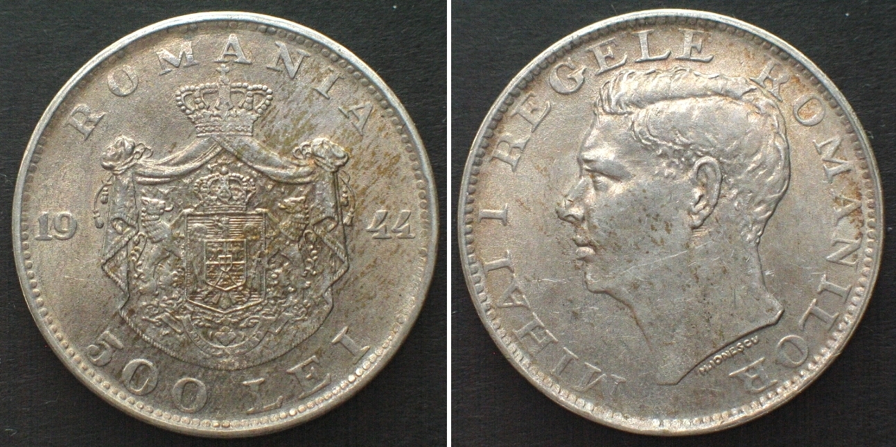 Rumänien ROMANIA 500 Lei 1944 MIHAI I silver UNC! FDC- | MA-Shops