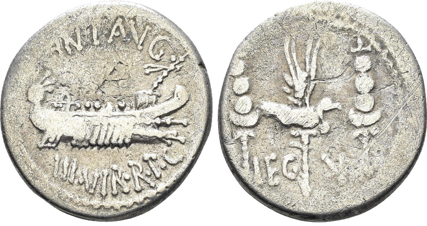 ROMAN Mark Antony. 32-31 BC. AR Legionary Denarius (3.52g, 17mm ...