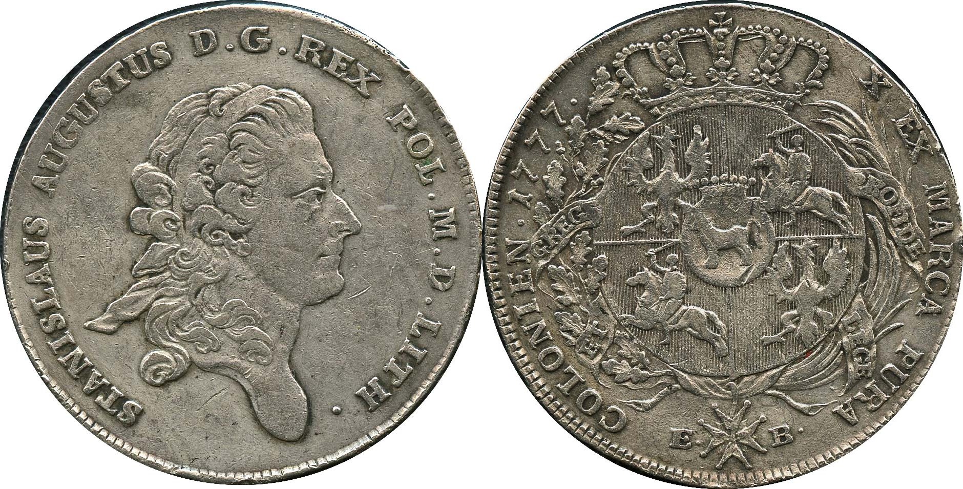 Taler Thaler 1777 EB - LITH Stanislaw August Poniatowski, King of ...