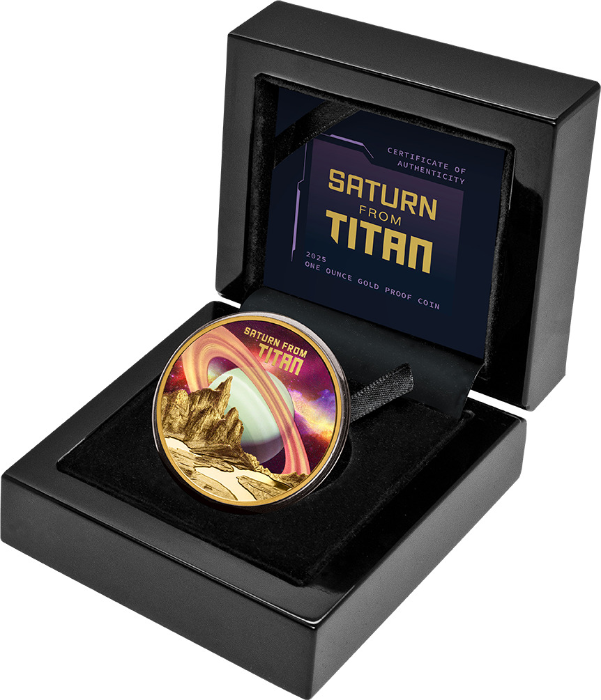 Niue 100$ 2025 1 oz Gold Coin Saturn from Titan Proof | MA-Shops