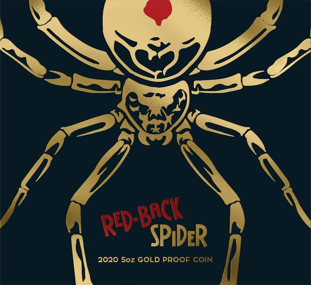 Niue 500$ 2020 5 oz Gold Coin Australia's Red-Back Spider PP | MA-Shops